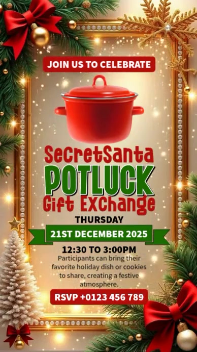 Christmas Potluck Template | PosterMyWall