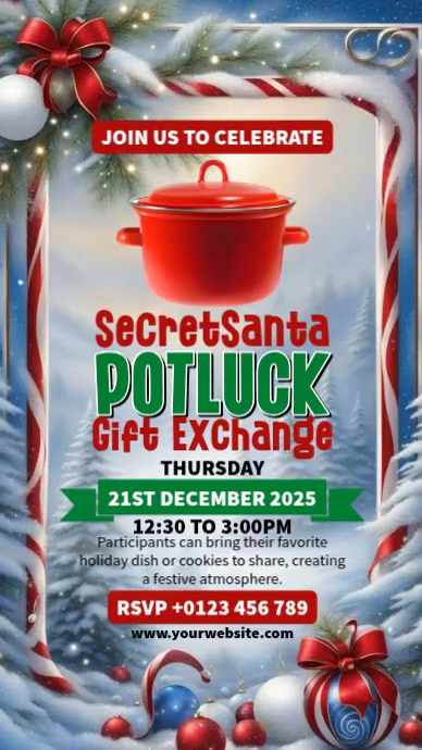 Christmas Potluck Template | PosterMyWall
