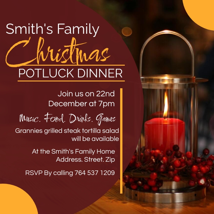 Copy of Christmas Potluck Diner | PosterMyWall