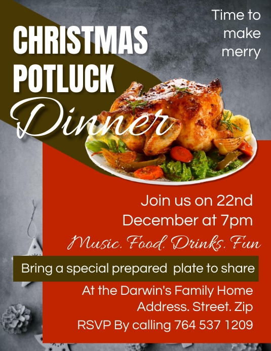 Christmas Potluck Diner Template | PosterMyWall