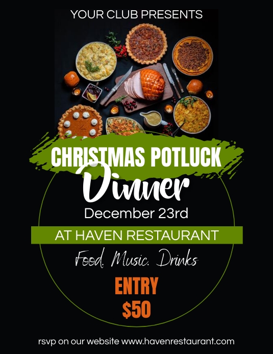 Christmas Potluck Dinner Template | PosterMyWall