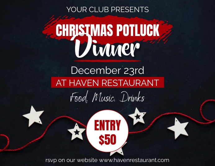 Christmas Potluck Dinner Template | PosterMyWall