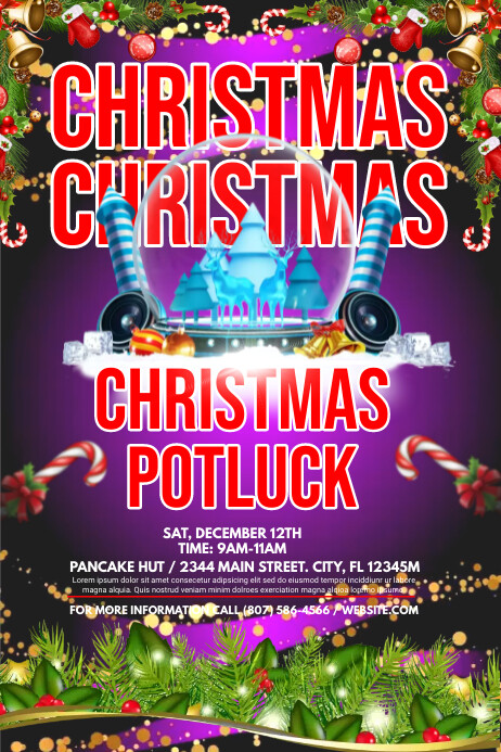 Plantilla de christmas Potluck Flyer | PosterMyWall