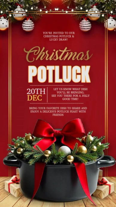 Christmas Potluck Instagram Story Template | PosterMyWall