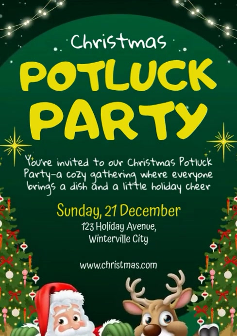 Christmas Potluck Party Template | PosterMyWall