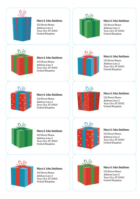 Copy of Christmas Presents Gift Address Labels A4 | PosterMyWall
