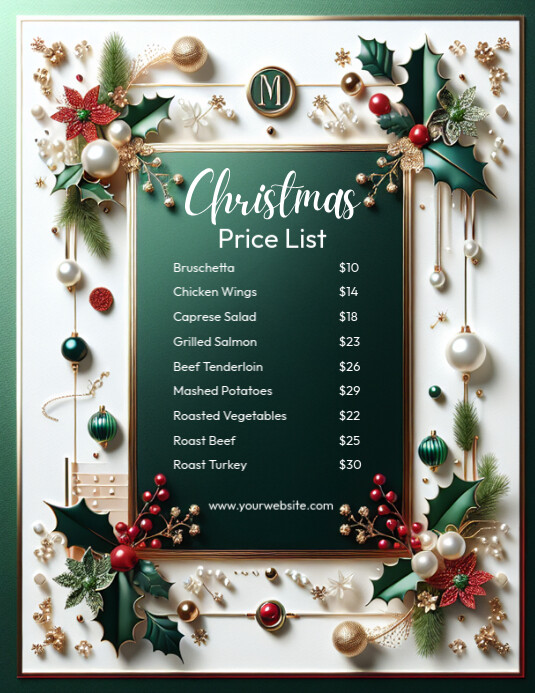 Christmas Price List Poster Template | PosterMyWall