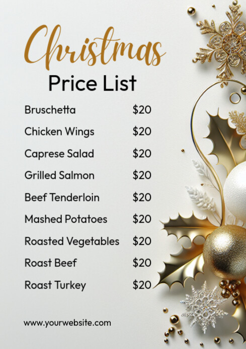 Christmas Price List Template | PosterMyWall