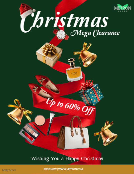 Christmas Product Ribbon Tree Flyer Template | PosterMyWall