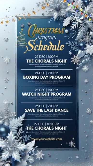 Copy of Christmas Program Schedule Ad Template | PosterMyWall