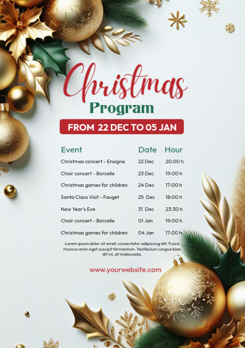 Copy of Christmas program schedule flyer | PosterMyWall