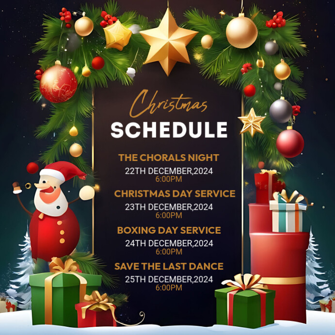Plantilla de Christmas Program Schedule Instagram Post | PosterMyWall