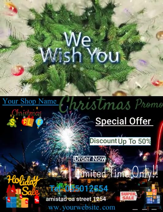 Christmas promo flyer template (1) | PosterMyWall