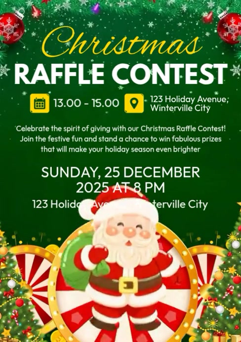 Plantilla de Christmas Raffle Contest | PosterMyWall