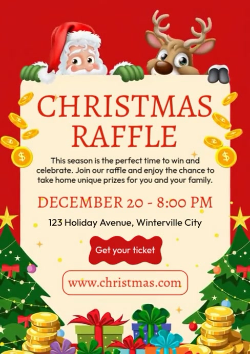 Christmas Raffle Contest Event Template | PosterMyWall