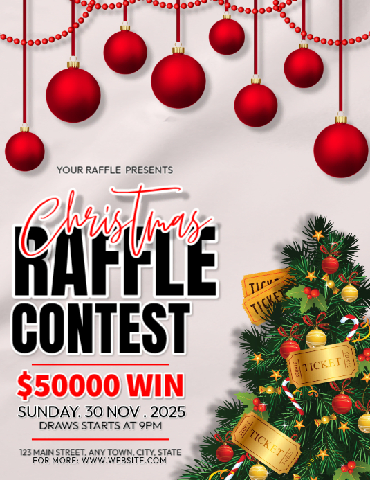 Christmas Raffle Contest Flyer Template | PosterMyWall