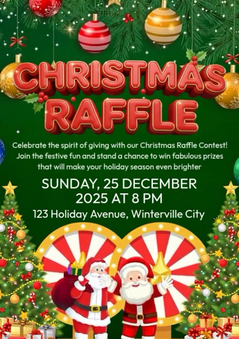 Christmas Raffle Template | PosterMyWall