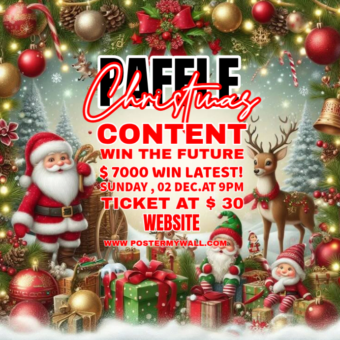 Christmas Raffle Template | PosterMyWall