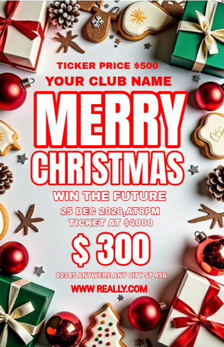 Christmas Raffle Template | PosterMyWall