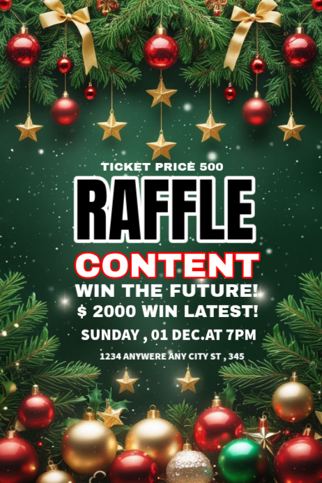 Christmas Raffle Template | PosterMyWall