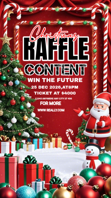 Christmas Raffle Template | PosterMyWall