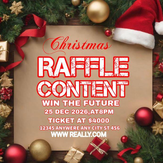 Christmas Raffle Template | PosterMyWall