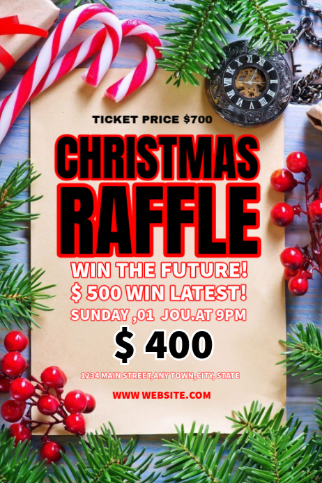 Christmas Raffle Template | PosterMyWall