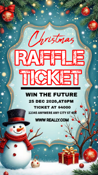 Christmas Raffle Template | PosterMyWall