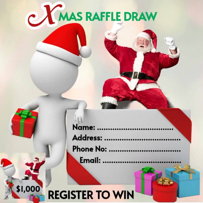 Plantilla de Christmas Raffle Draw | PosterMyWall