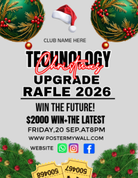3d Christmas Raffle Tickets Poster Template | PosterMyWall