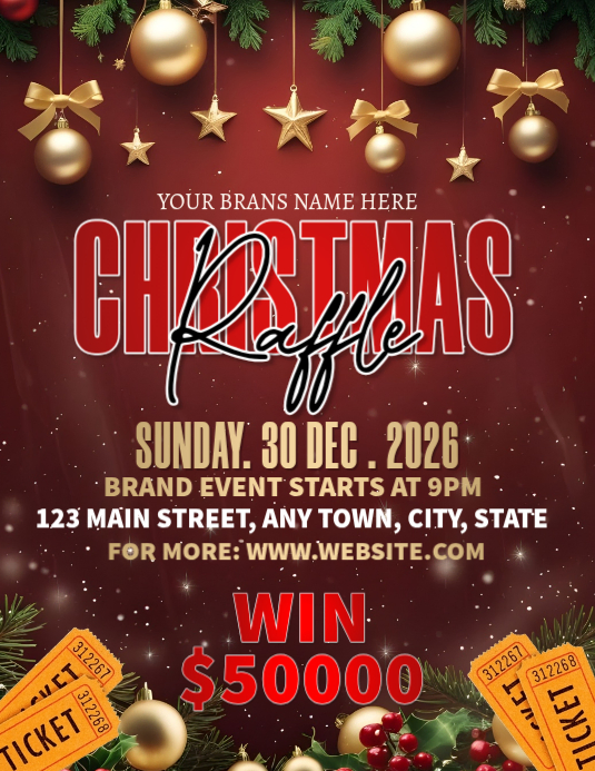 Christmas Raffle Flyer Template | PosterMyWall