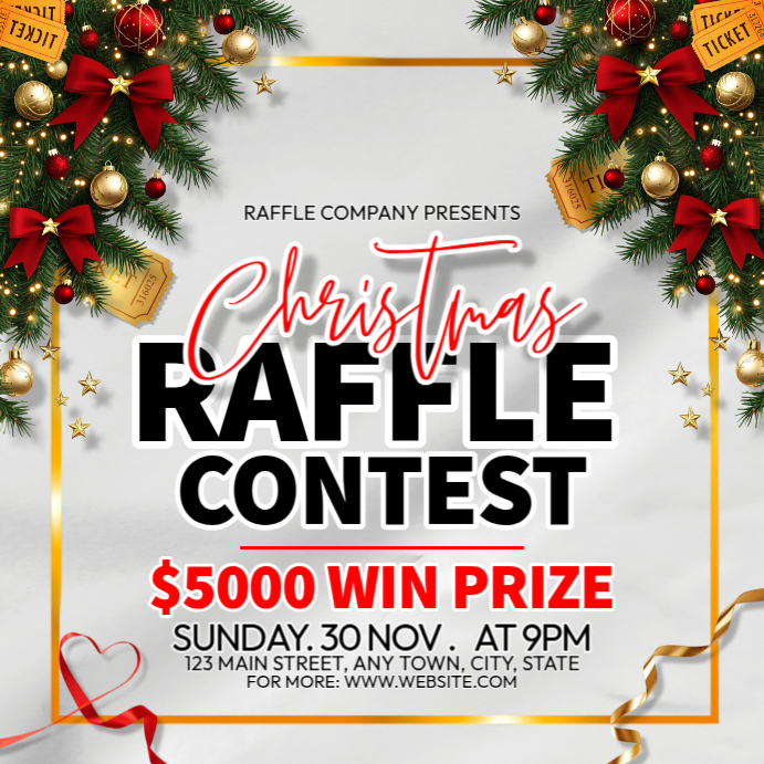 Modèle Christmas Raffle Instagram Post | PosterMyWall