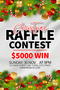 Black 3d Christmas Raffle Contest Poster Template | PosterMyWall