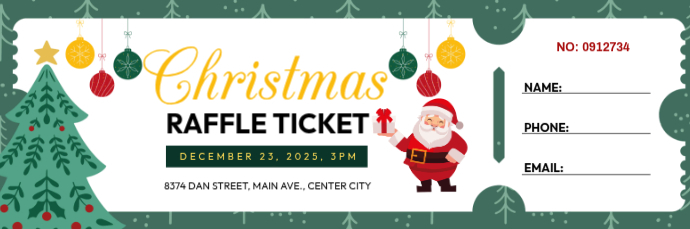 Christmas Raffle Ticket Template | PosterMyWall