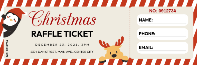 Christmas Raffle Ticket Template | PosterMyWall