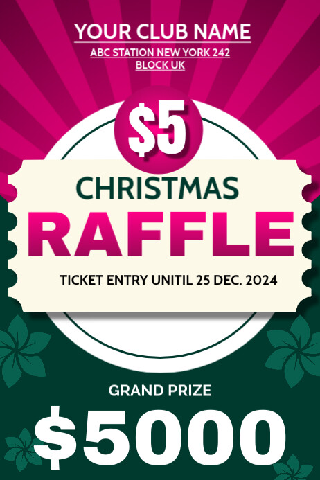 Copy of Christmas raffle ticket poster flyer template | PosterMyWall