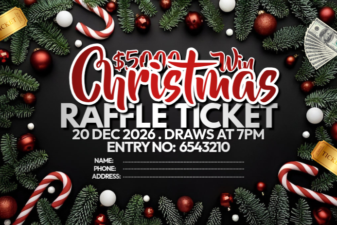 Christmas Raffle Ticket Template | PosterMyWall