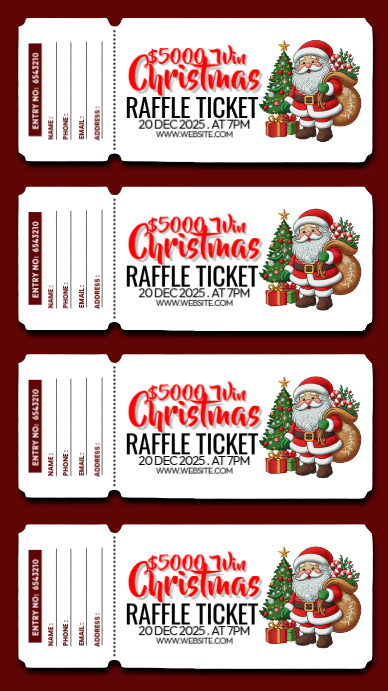 Christmas Raffle Tickets Template | PosterMyWall
