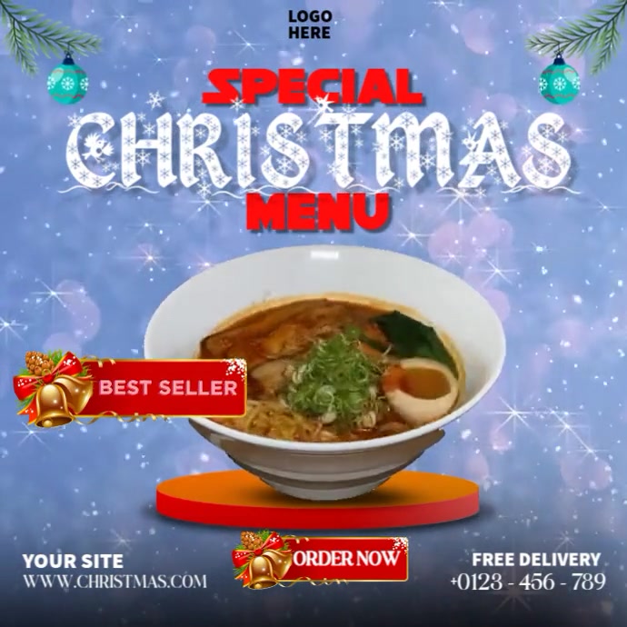 Christmas Ramen Menu Ads Template | PosterMyWall