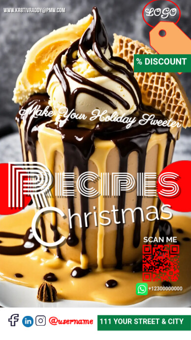 Copy of Christmas Recipe Digital Display (9:16) | PosterMyWall