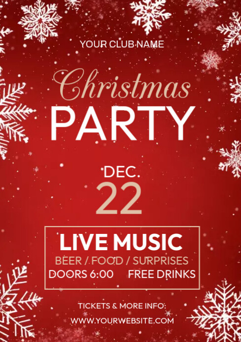 Christmas Red Party Template | PosterMyWall