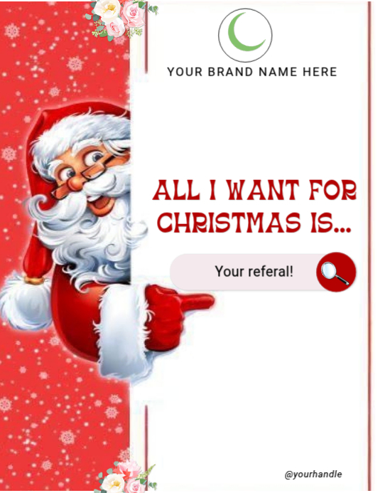 Copy of Christmas Referral Promo Flyer Template | Santa Holiday ...