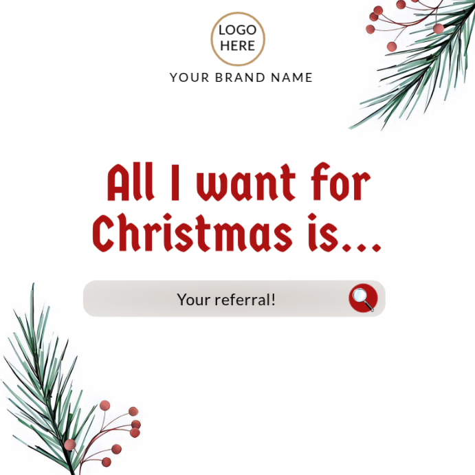 Christmas Referral Social Media Post Template | PosterMyWall