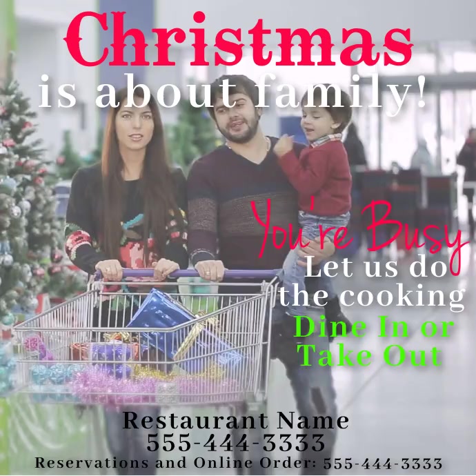 Christmas Restaurant Advertising Video Template | PosterMyWall