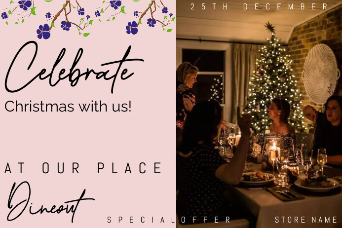 Plantilla de Christmas restaurant offer | PosterMyWall