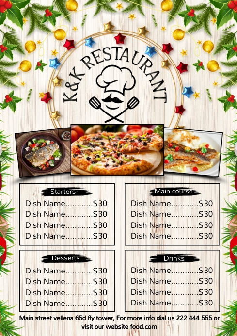 Christmas restaurant promotion Template | PosterMyWall