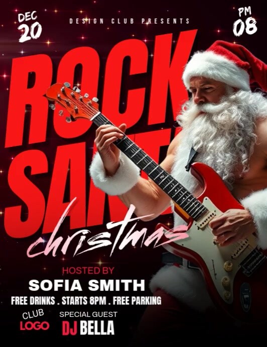 Christmas Rock Santa Template | PosterMyWall