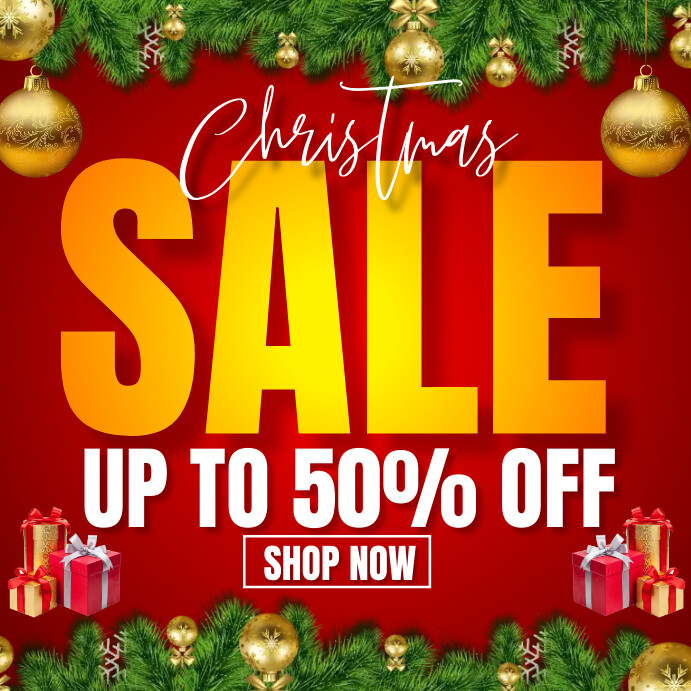 Christmas sale 50% off Template | PosterMyWall