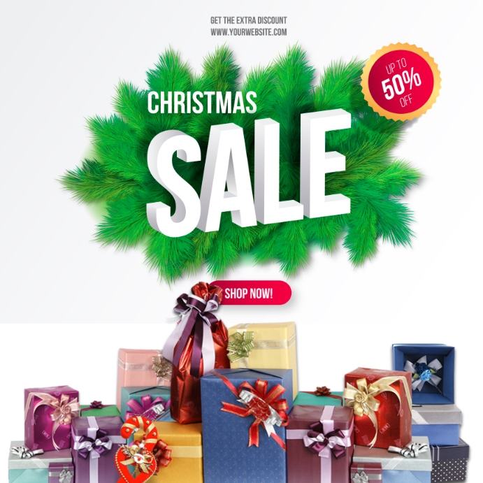 Christmas sale 50% off flyer Template | PosterMyWall