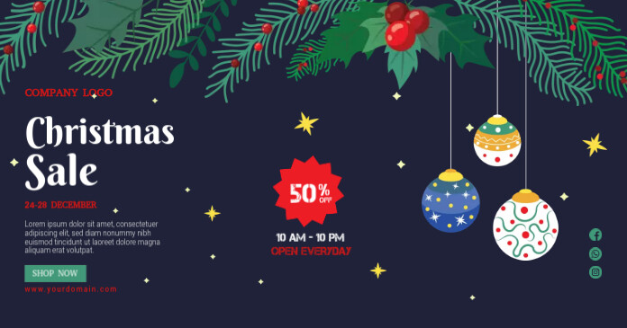 Christmas sale ad Facebook post template | PosterMyWall